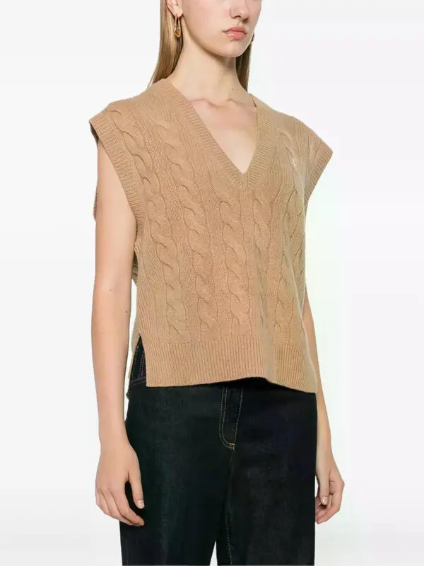 Polo Ralph Lauren V-neck Cable-knit Sleeveless Sweater