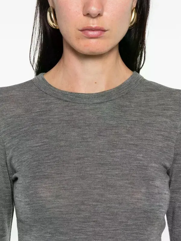 RÓHE Long-sleeved Fine Knit Merino Wool T-shirt