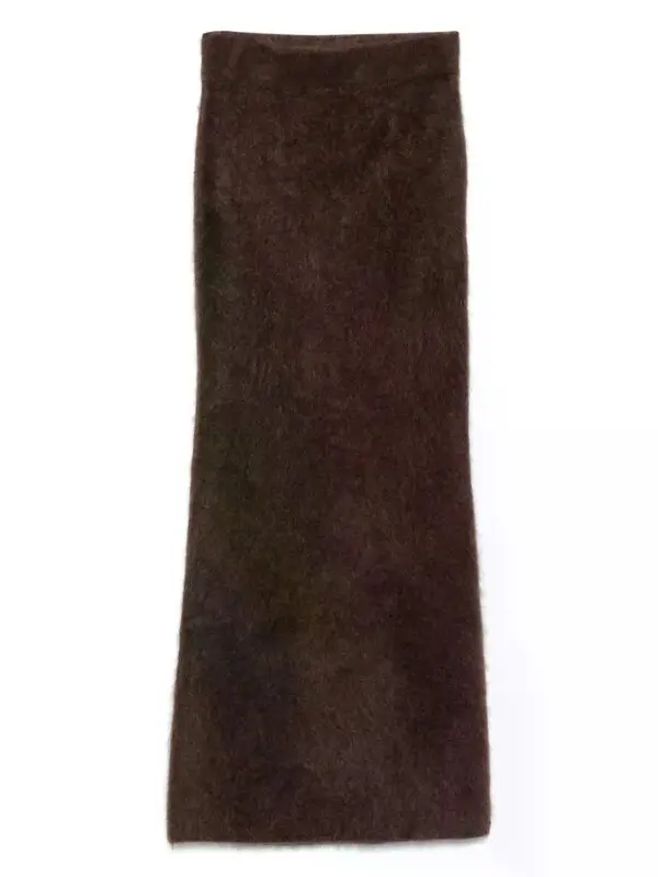 Soft Goat Cashmere Skirt - Brown