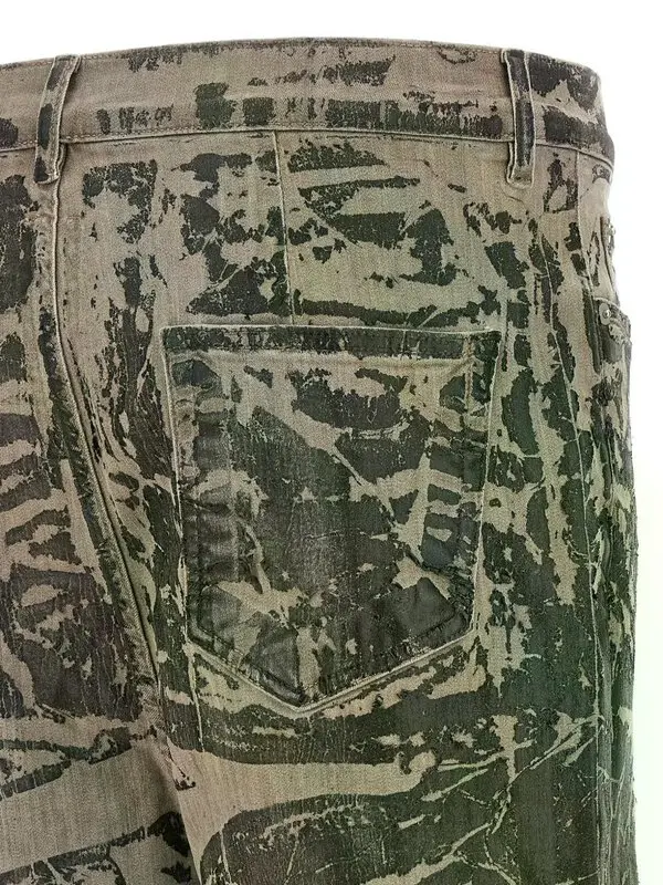Rick Owens Cotton-blend Bootcut Jeans With Crackle Effect