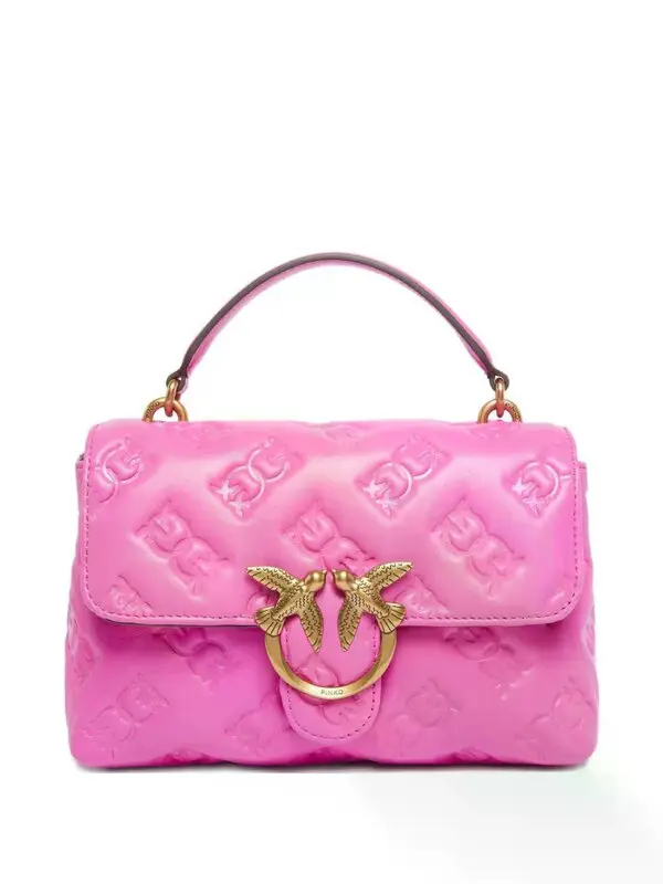 Pinko Quilted Logo-embellished Tote Bag - Pink