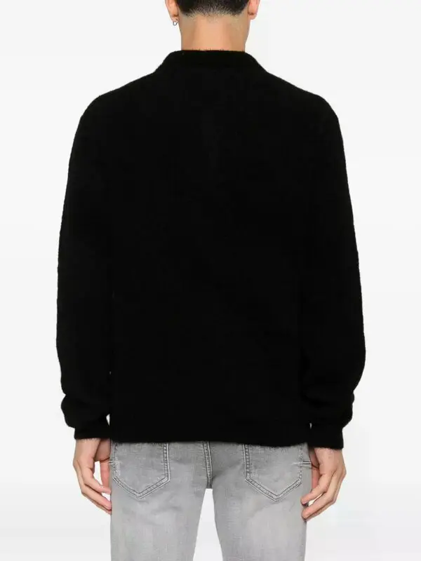 SUNFLOWER Polo-collar Sweater - Black