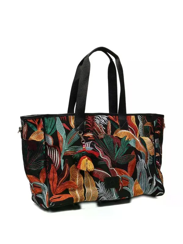 V°73 Tropical Print Embroidered Shoulder Bag
