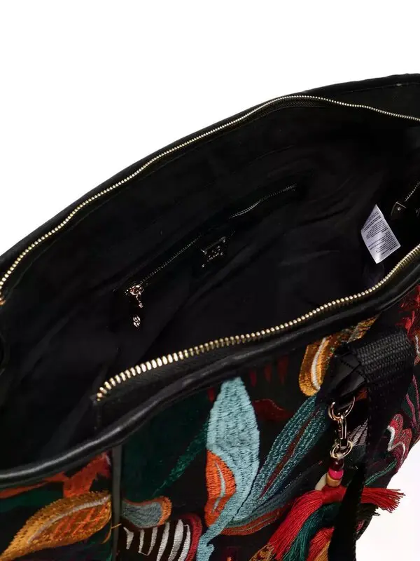 V°73 Tropical Print Embroidered Shoulder Bag