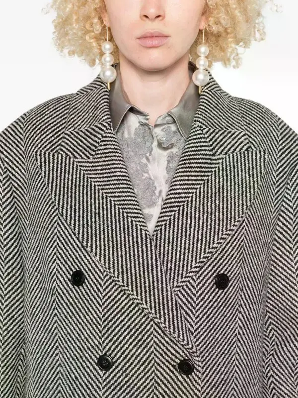 Ermanno Scervino Herringbone Double-breasted Coat