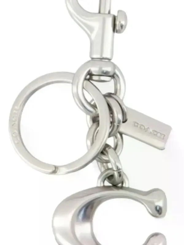 COACH Logo-plaque Keyring - Silver