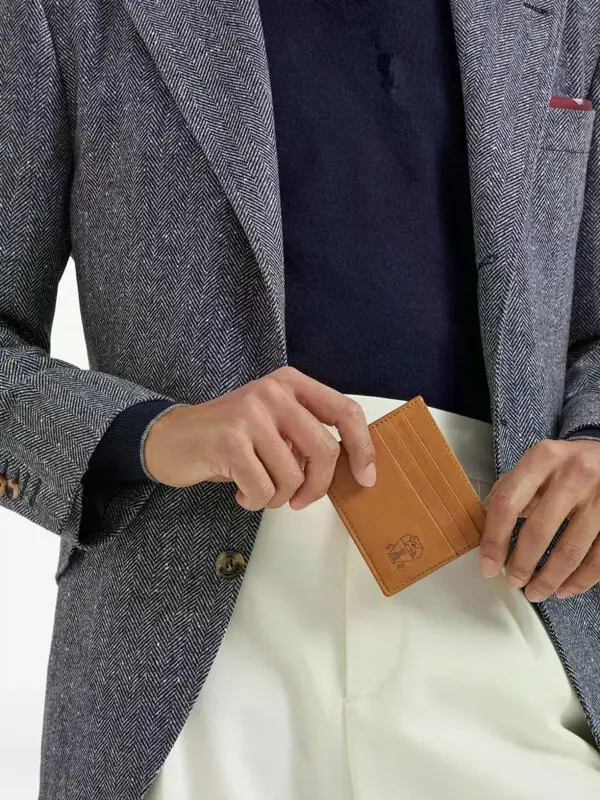 Brunello Cucinelli Logo-embossed Cardholder - Brown