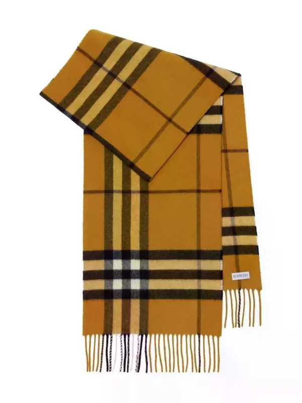 Burberry Check Cashmere Scarf - Brown