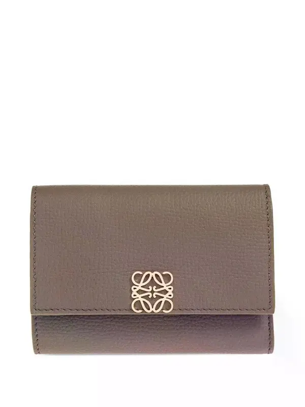 Loewe Anagram Leather Wallet - Neutrals