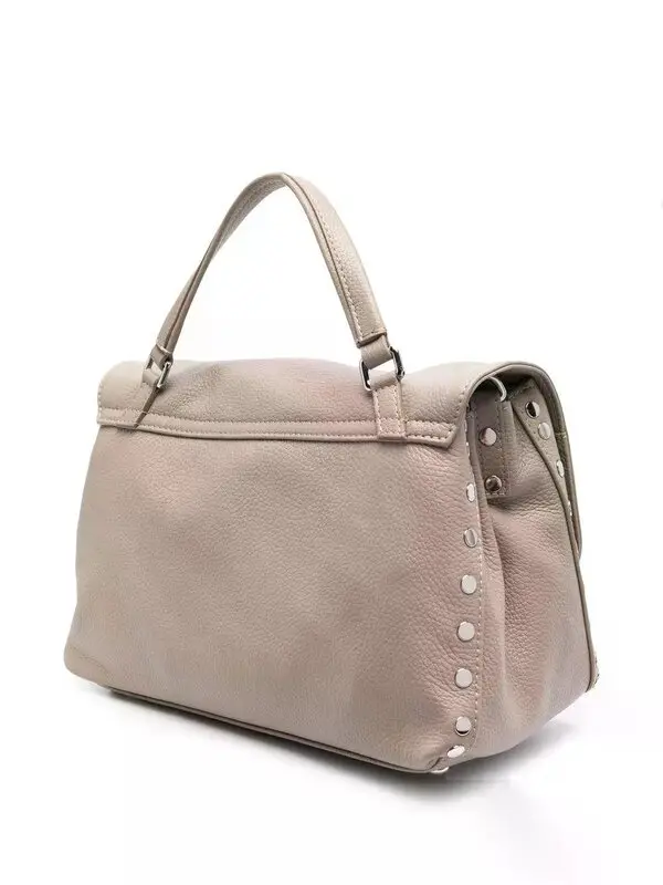 ZANELLATO Stud Detail Leather Shoulder Bag - Neutrals