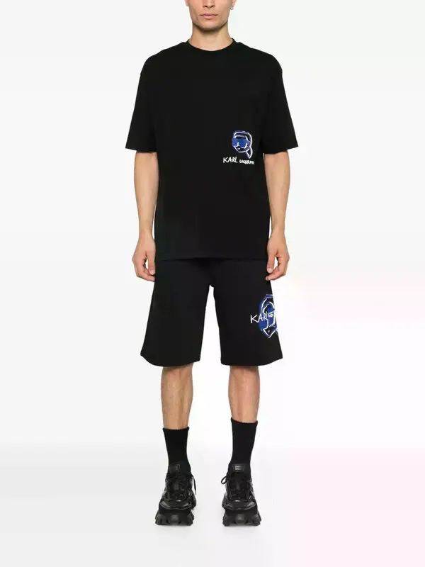 Karl Lagerfeld Graphic Print Drawstring Shorts