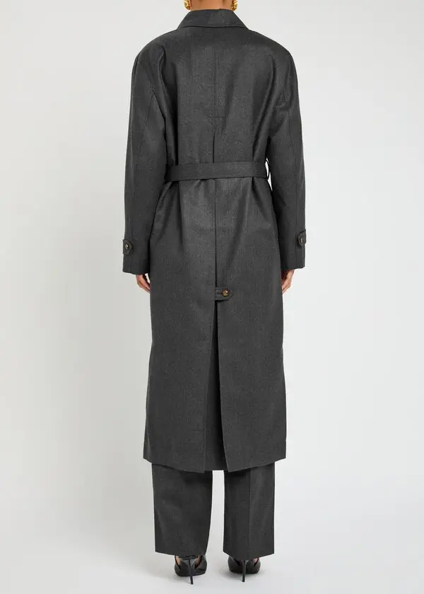 BLAZÉ MILANO Basotto Belted Wool Trench Coat