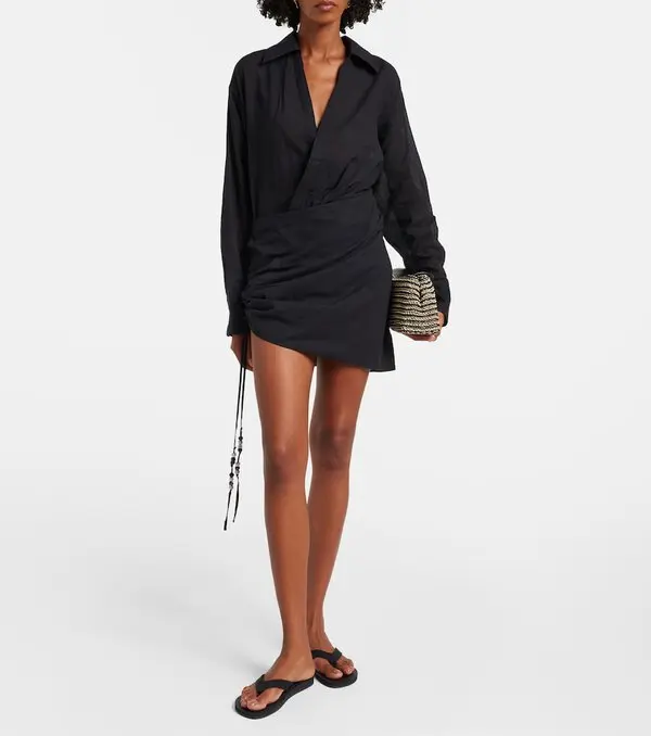 SIR. Azura Ruched Cotton Wrap Dress