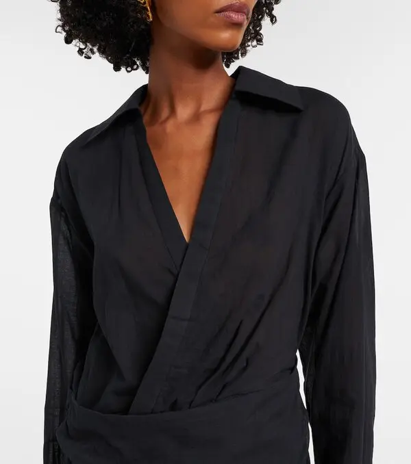 SIR. Azura Ruched Cotton Wrap Dress