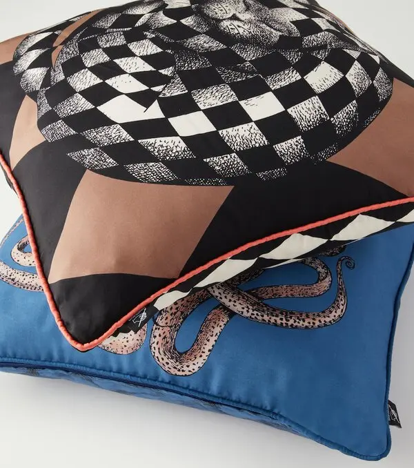 FORNASETTI High Fidelity Silk Cushion