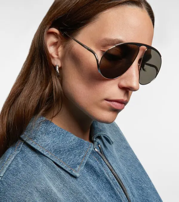 Loewe Hillock Aviator Sunglasses - Silver
