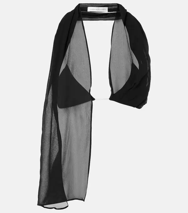 Christopher Esber Open-back Silk Georgette Top - Black