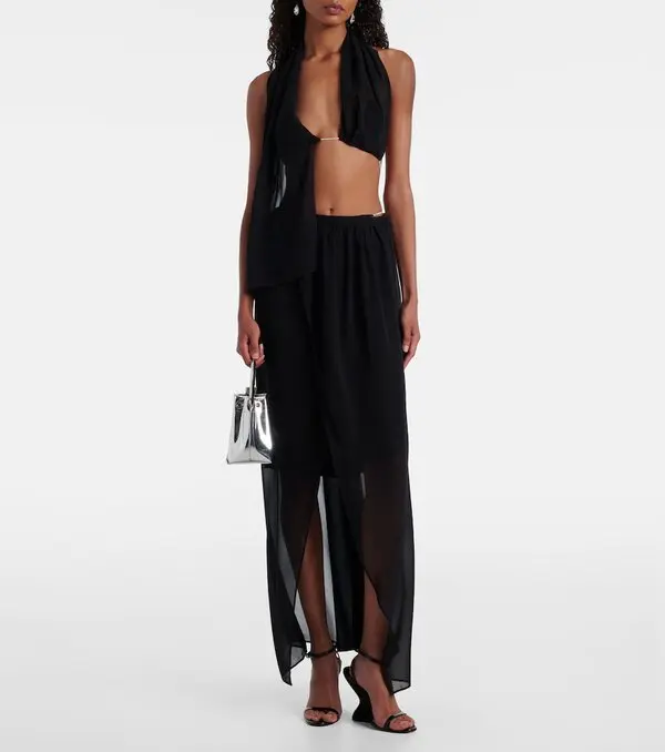 Christopher Esber Open-back Silk Georgette Top