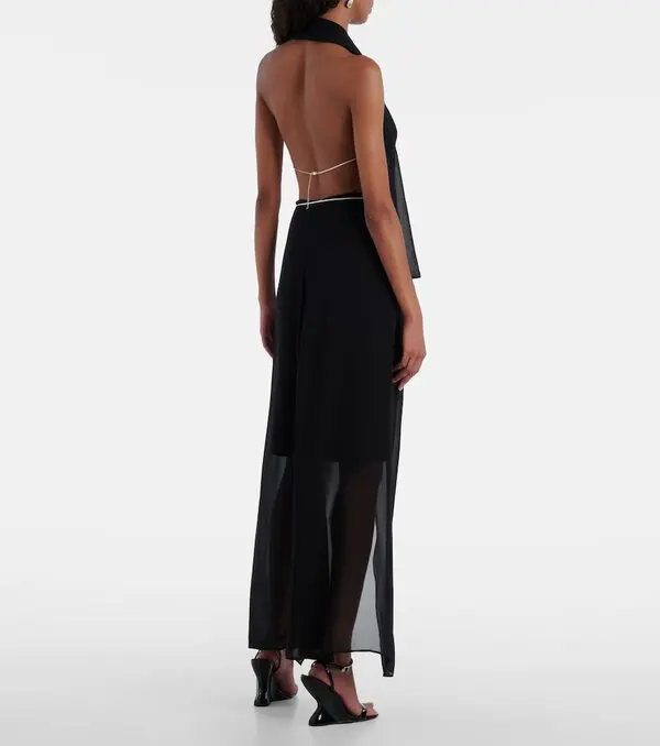 Christopher Esber Open-back Silk Georgette Top
