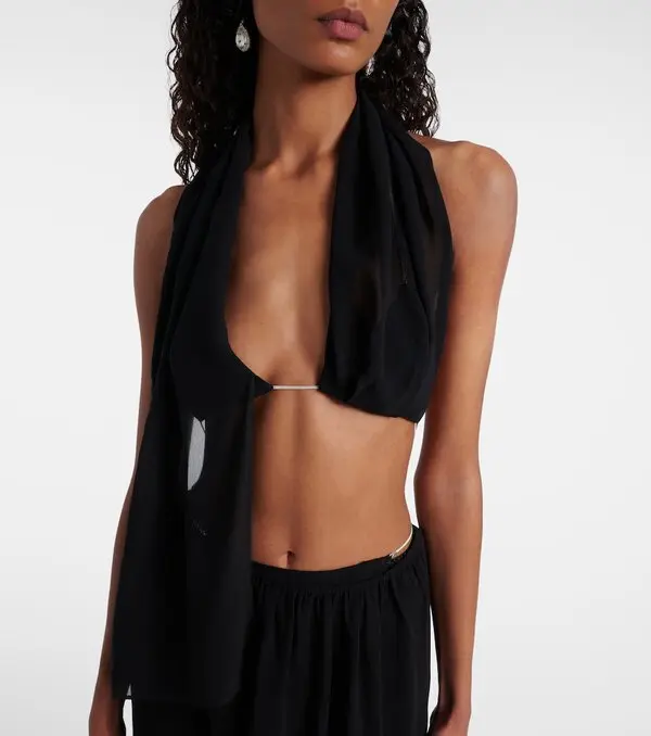 Christopher Esber Open-back Silk Georgette Top