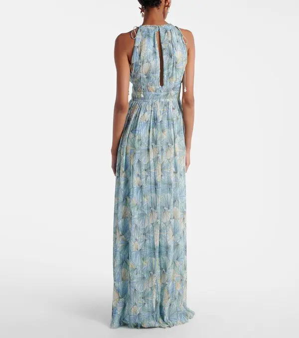 Veronica Beard Yardley Floral Pleated Chiffon Gown - Multicoloured