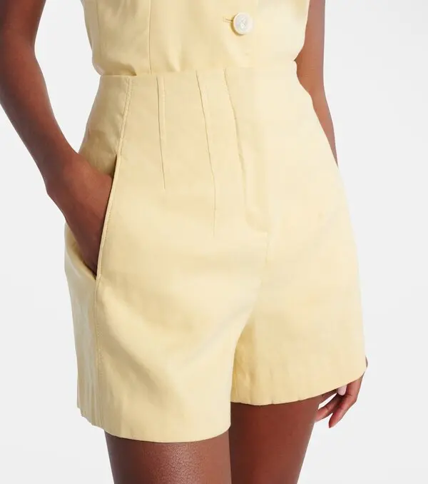 Veronica Beard Brit High-rise Linen-blend Shorts