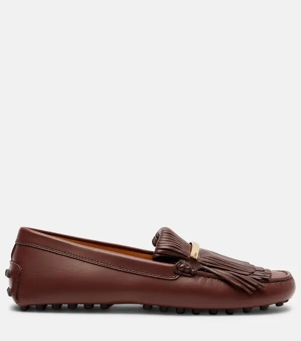 TOD'S Gommino Fringed Leather Driving Shoes