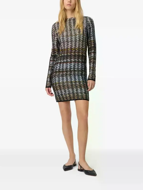 Missoni Embellished Houndstooth Mini Dress