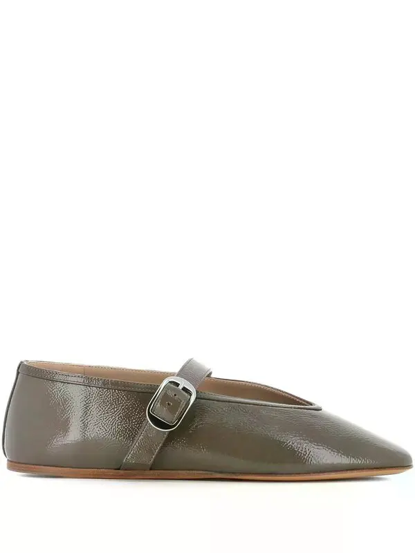 Le Monde Beryl Patent Leather Buckle-strap Ballet Flats - Brown