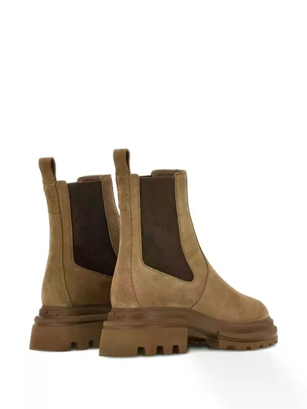 Hogan Suede Chelsea Boots With Lug Sole