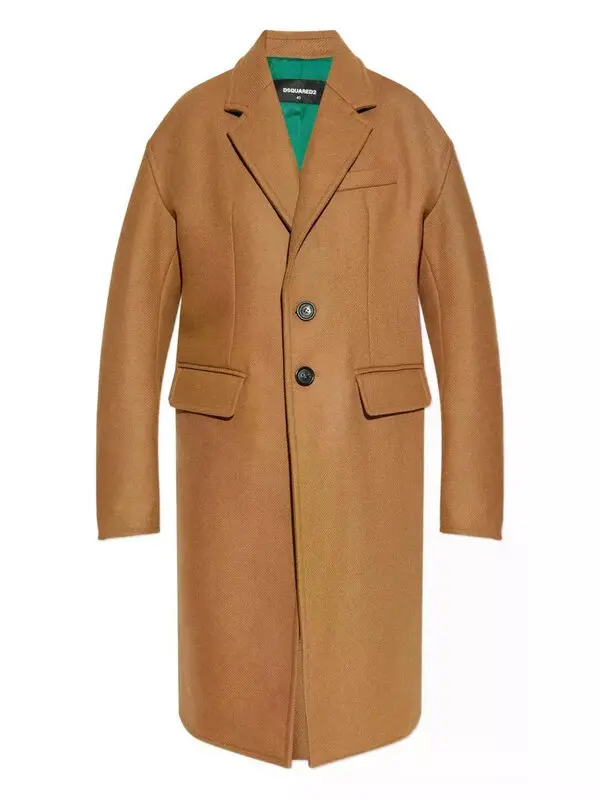 Dsquared2 Button-fastening Wool-blend Coat - Neutrals