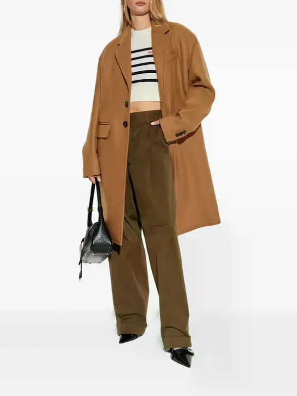 Dsquared2 Button-fastening Wool-blend Coat - Neutrals