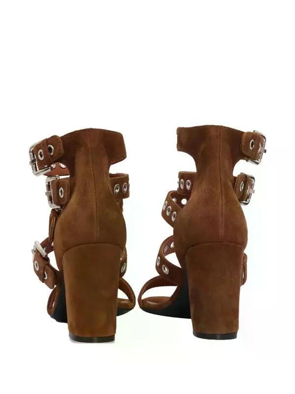 VIA ROMA 15 80mm Buckle-detail Eyelet Sandals - Brown