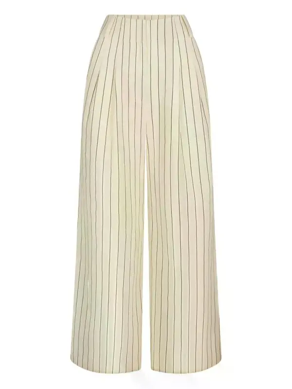 SIMONMILLER Bloo Pinstripe Linen Trousers - Neutrals