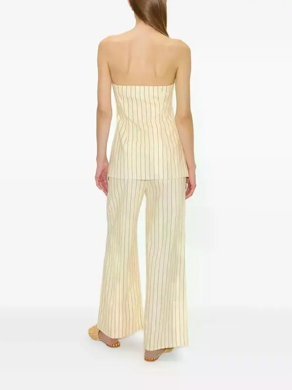 SIMONMILLER Bloo Pinstripe Linen Trousers - Neutrals