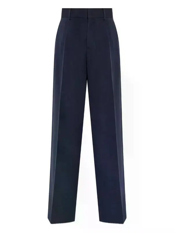 Dsquared2 Tailored Trousers With Gold-tone Logo Detail - Blue