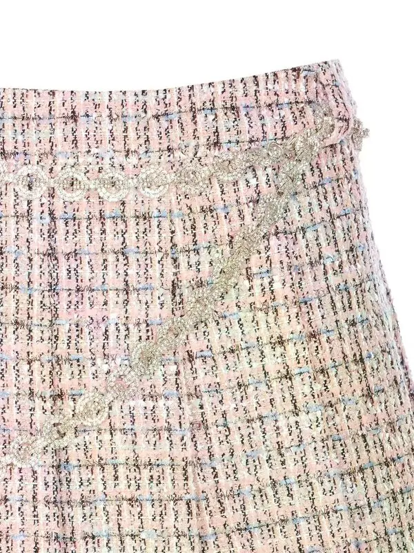 SELF-PORTRAIT Crystal-embellished Tweed Mini Skirt