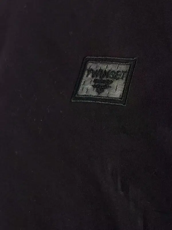 TWINSET Embroidered Logo Cotton T-shirt - Black