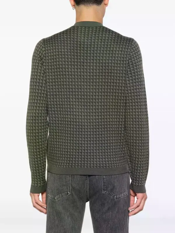Emporio Armani Geometric Pattern Virgin Wool Sweater
