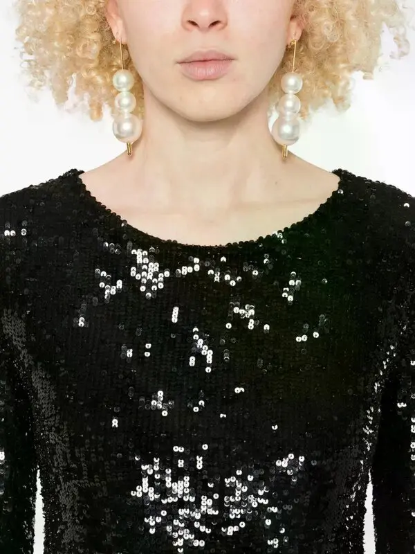 P.a.r.o.s.h Sequin Long Sleeve Mini Dress