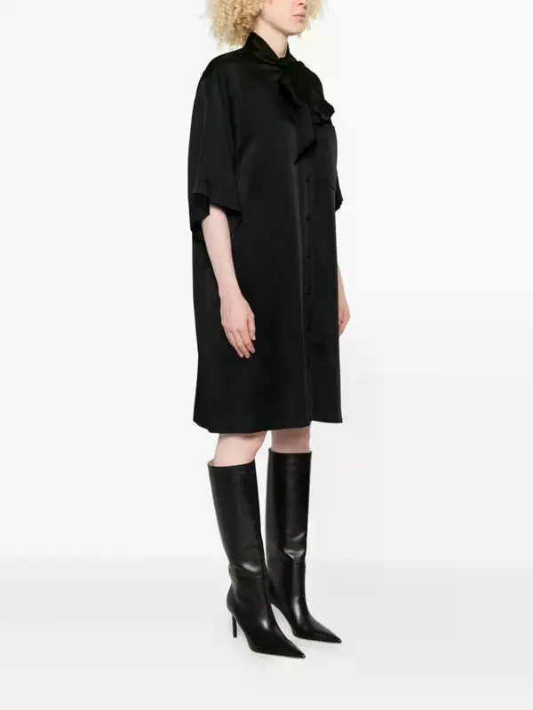 Stella McCartney Tie-neck Pocket Mini Dress - Black