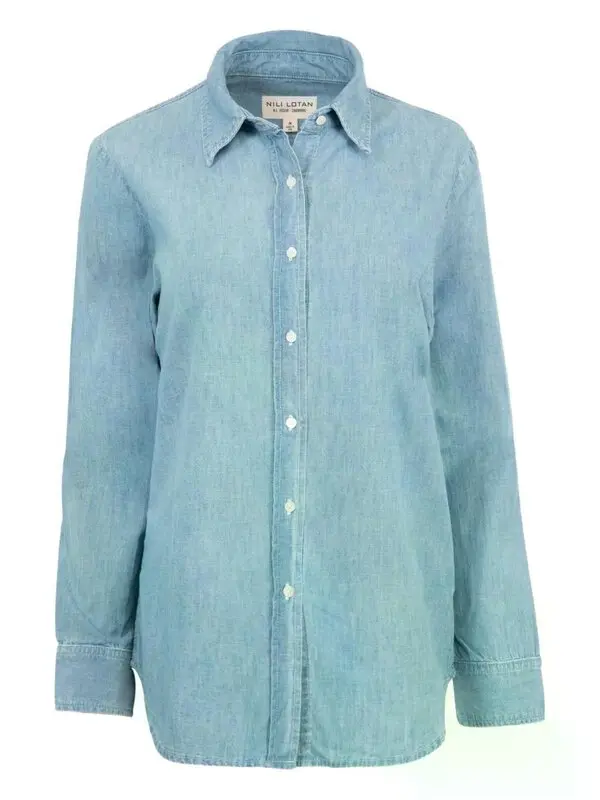 NILI LOTAN Monti Denim Long-sleeve Shirt - Blue