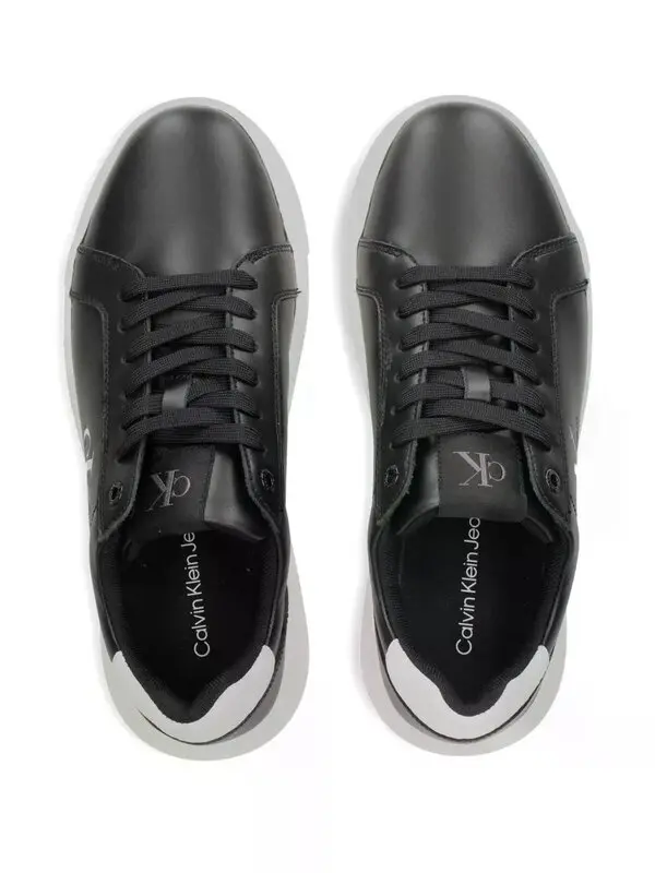 Calvin Klein Logo Detail Leather Sneakers