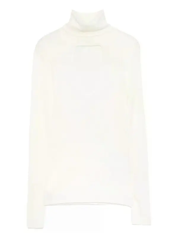 P.a.r.o.s.h Cut-out Wool Roll Neck Sweater - Neutrals