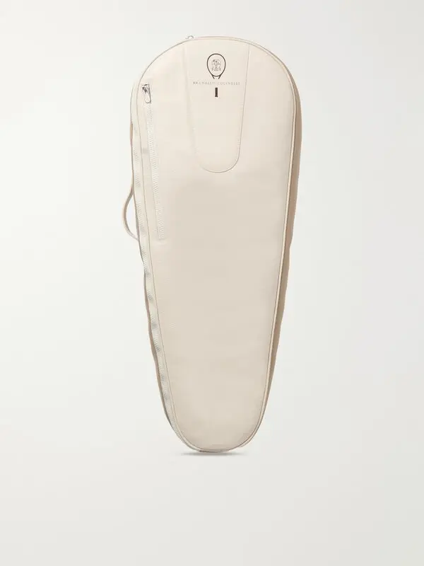 Brunello Cucinelli Leather And Mesh Tennis Racket Bag
