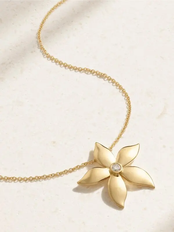 Ileana Makri 18-karat Diamond Blossom Necklace - Gold