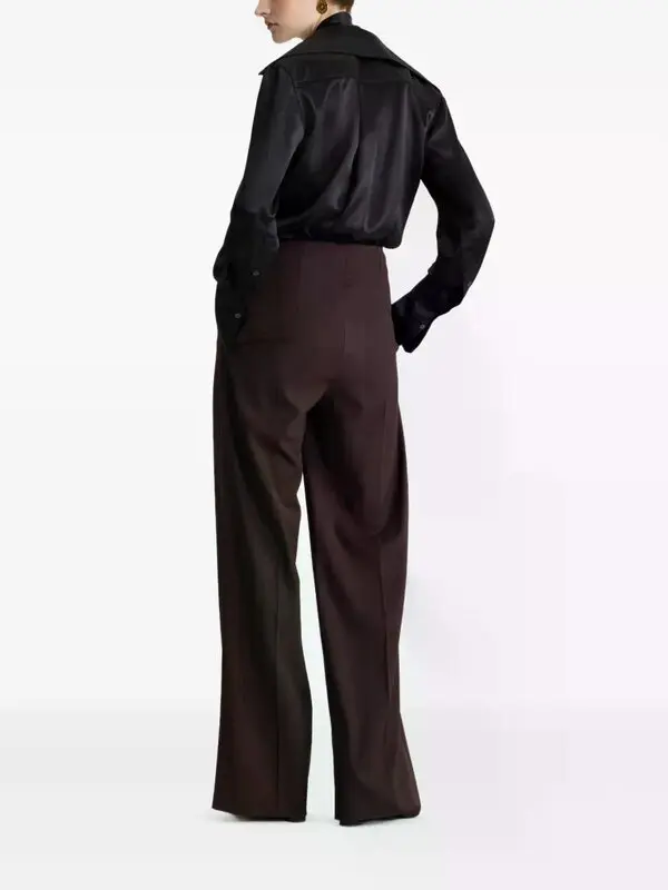 PATOU Wide-collar Silk Blouse