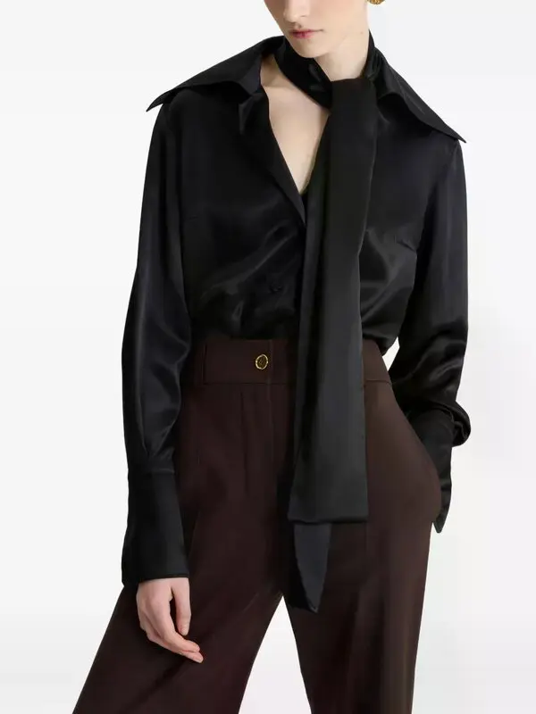 PATOU Wide-collar Silk Blouse