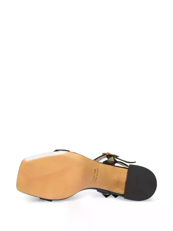 POCHE PARIS Gail Studded Ankle-strap Sandals - Black