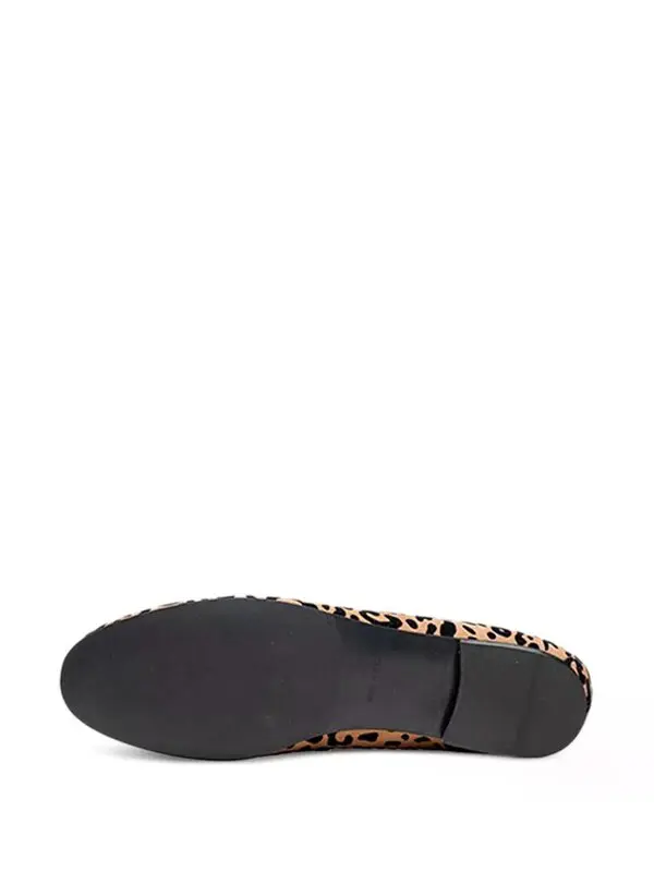 POCHE PARIS Leopard Print Buckle Loafers